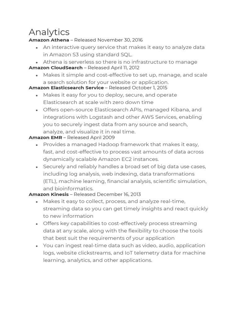 Aws Services | PDF | Cloud Computing | Amazon Web Services