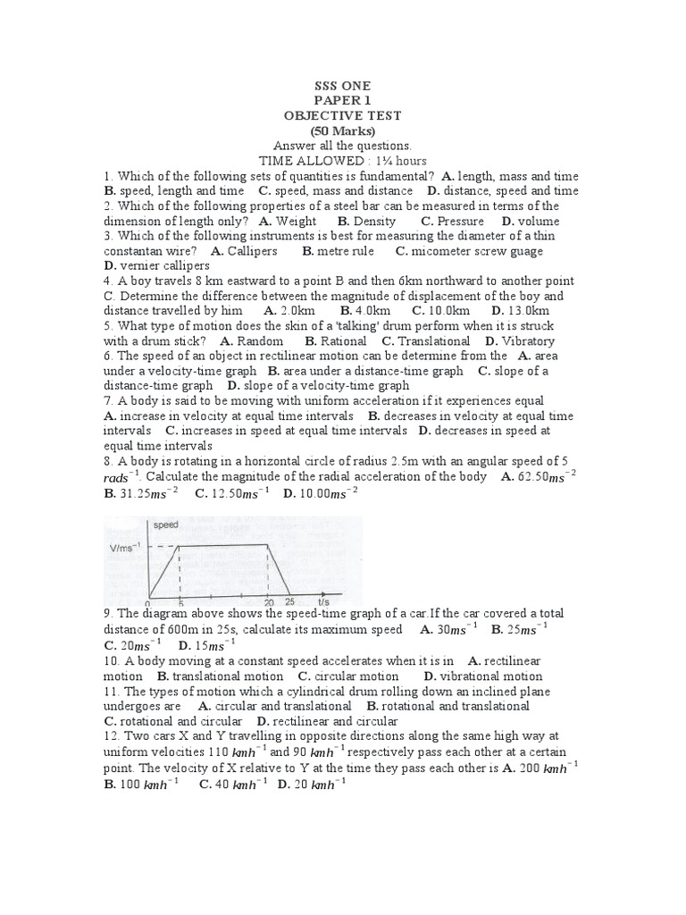 Physics Second Terminal Examination | PDF | Force | Momentum