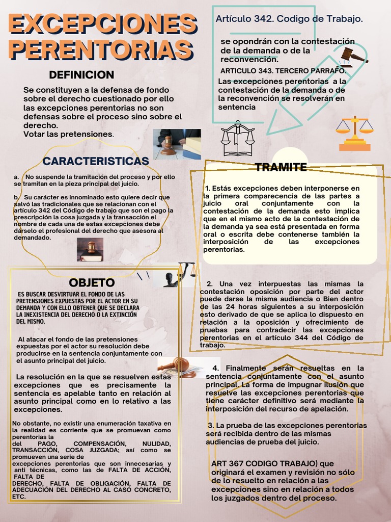 Excepciones Perentorias | PDF | Sentencia (ley) | Demanda judicial