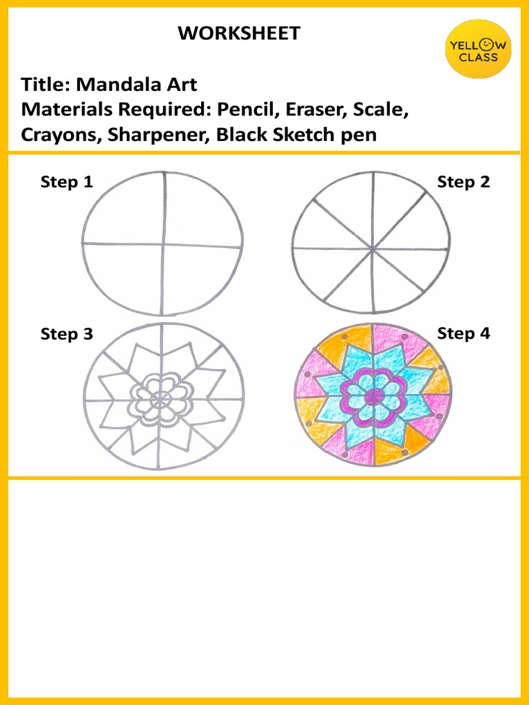 Easy Mandala Art Worksheet Pdf