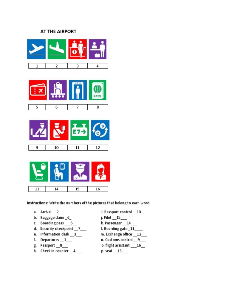Airport Vocabulary Worksheet | PDF
