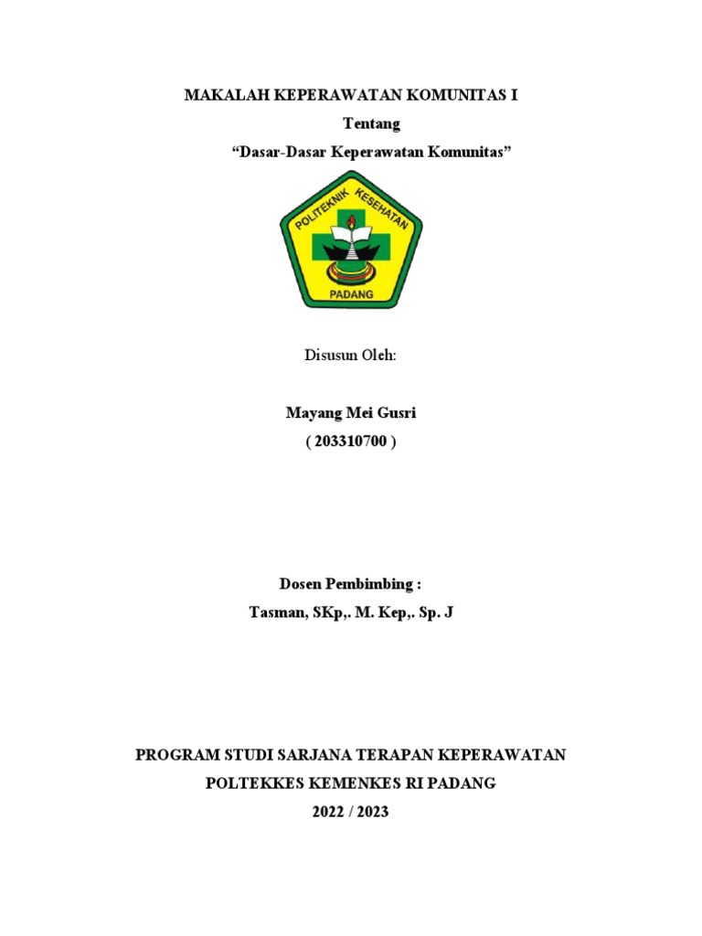 20 - Mayang Mei Gusri (203310700 - T1 - Konsep Dasar Komunitas - Kep Komunitas 1 | PDF ...