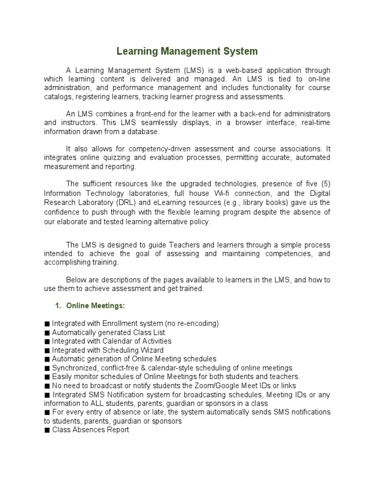 What Is A Learning Management System Narrative | PDF | Computing | Learning