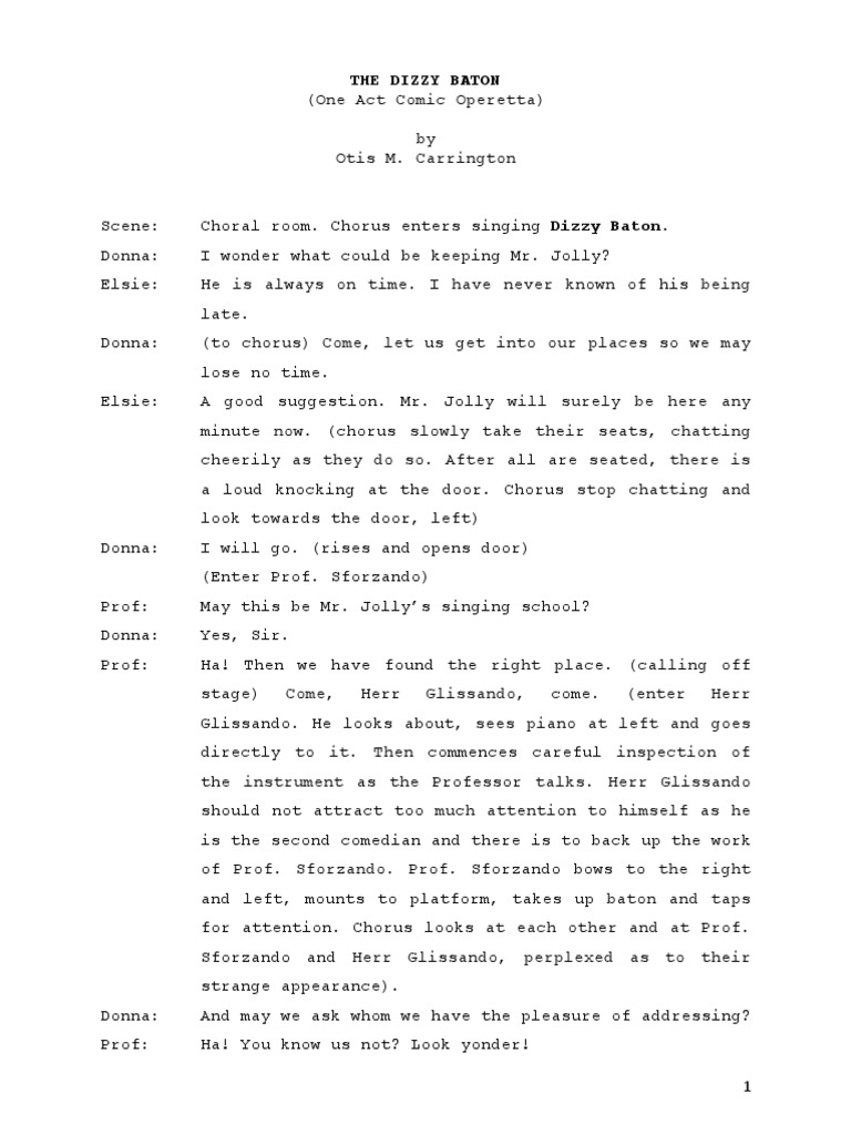 The Dizzy Baton | PDF | Vocal Music | Performing Arts