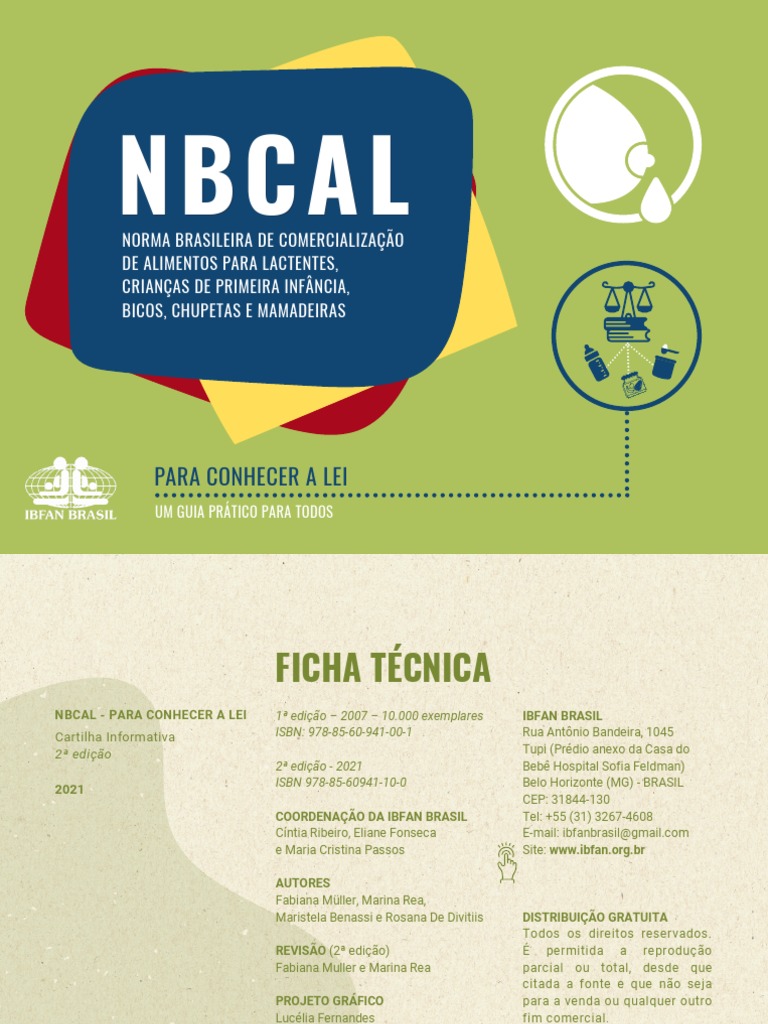 Cartilha Nbcal para Conhecer A Lei 17 Mai 22 | PDF | Amamentação | Leite