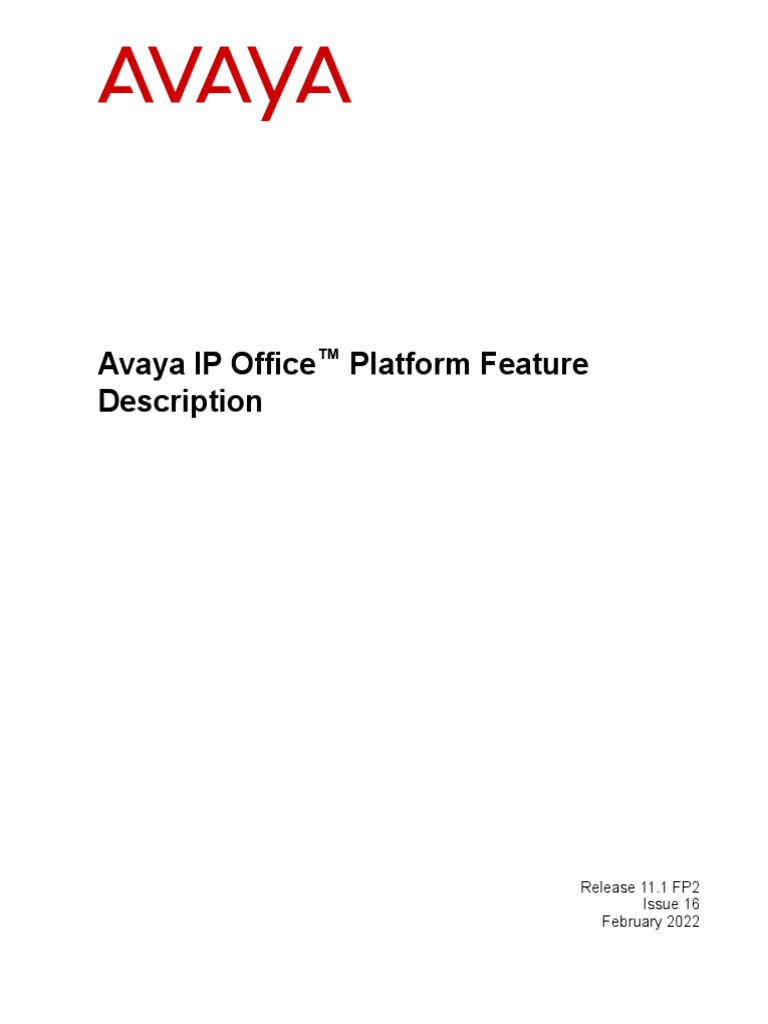 Avaya IP Office Platform Feature Description - En-Us | PDF | License ...