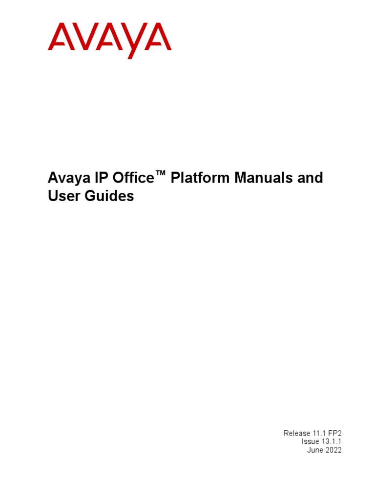 Avaya IP Office Platform Manuals and User Guides - En-Us | PDF ...