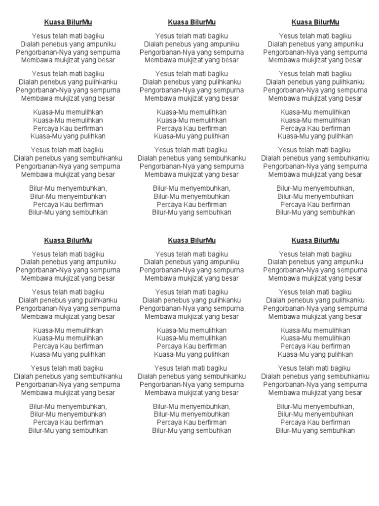 Kuasa Bilur Yesus Menyembuhkan | PDF | Kesehatan Holistik | Agama ...