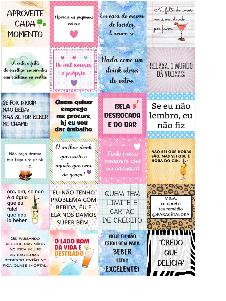 Kit Tag para Drink | Download grátis PDF | Amor