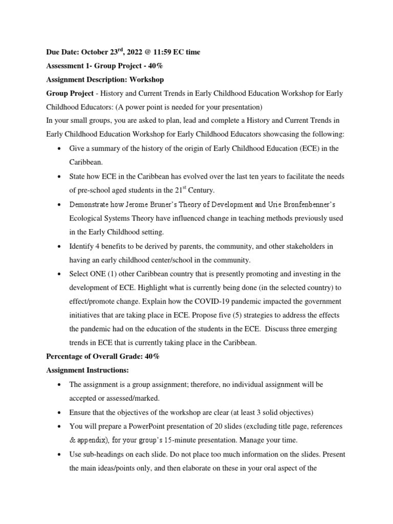 Assignment 1 | PDF | Early Childhood Education | Apa Style