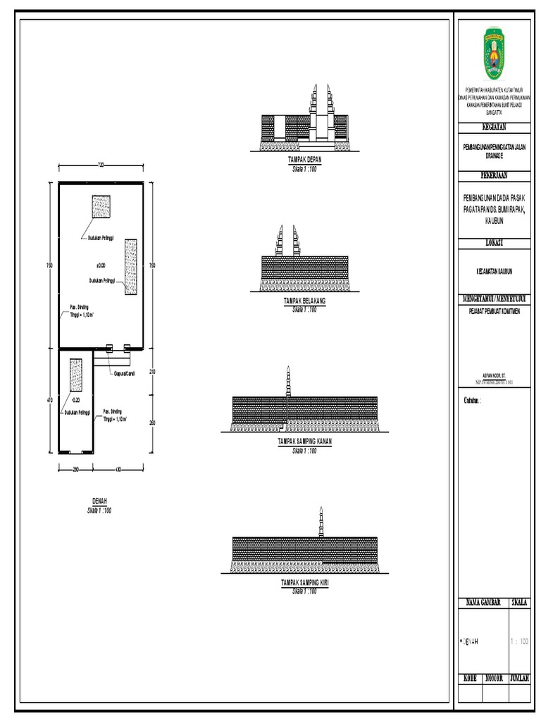 Gambar Komplit Dadia Pasak Pagatapan Ds. Bumi Rapak, Kaubun-Rev.4 | PDF