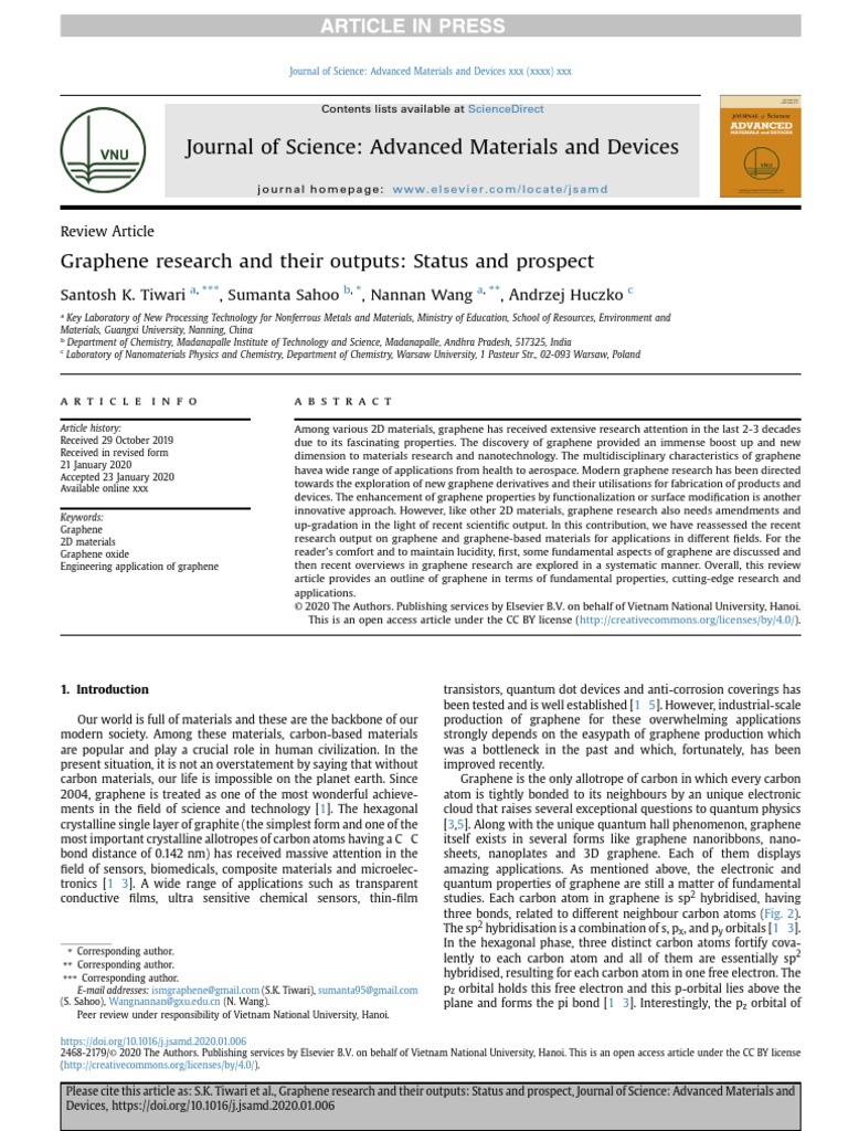 Graphene Research and Their Outputs Status and Pro | PDF | Graphene ...
