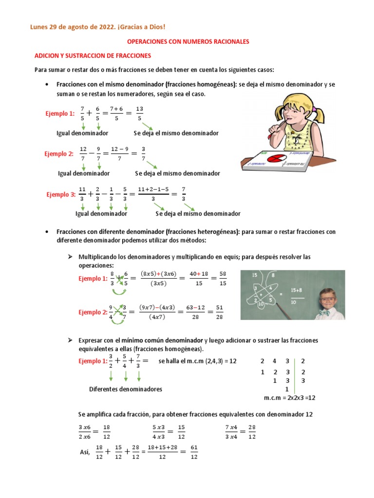 Adicion y Sustraccion de Fracciones | PDF