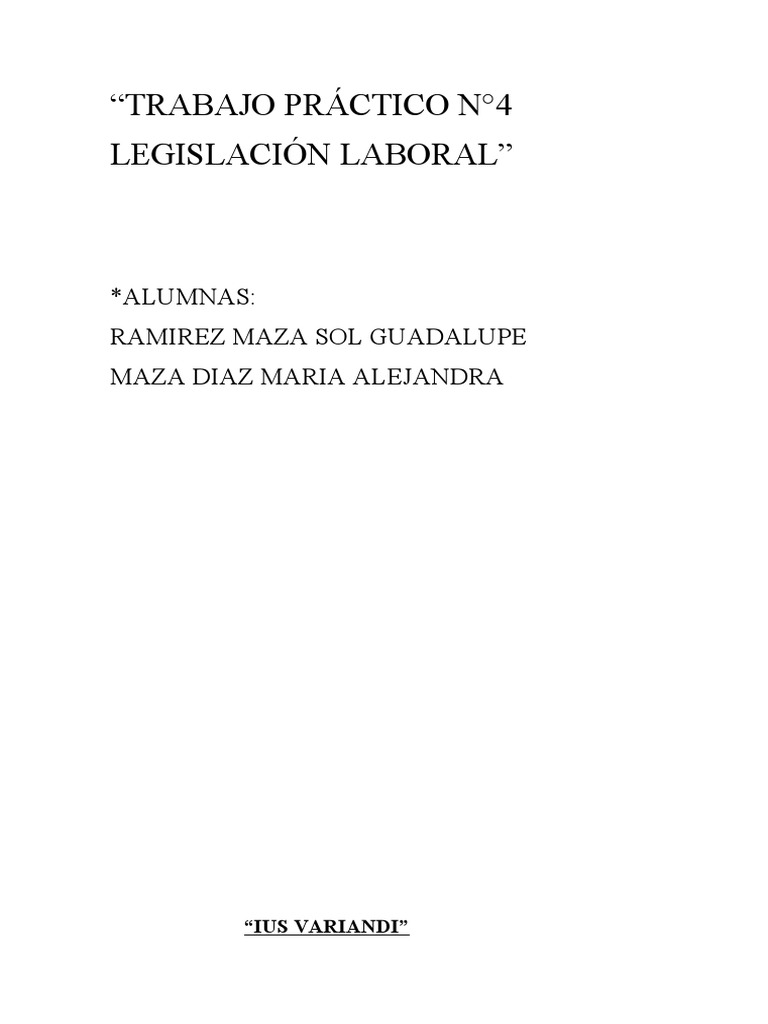 Legislación Laboral TP 4 | PDF