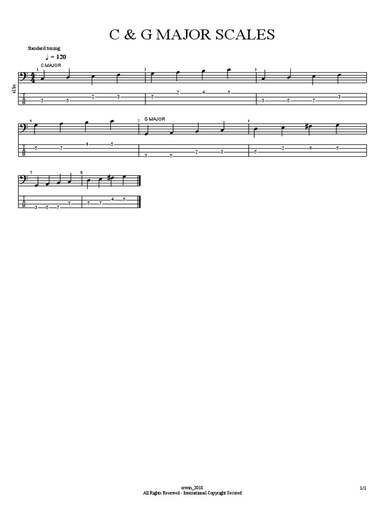 C & G MAJOR SCALES Bass | PDF
