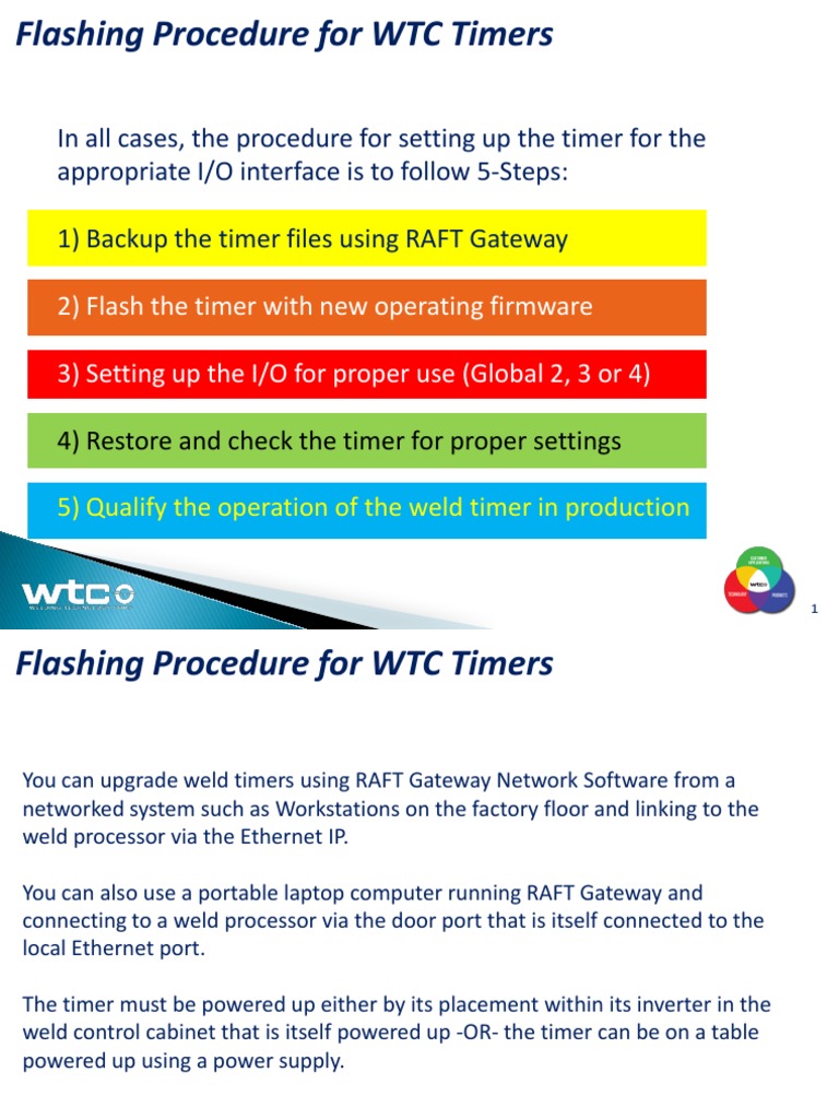 Flashing Procedure For WTC Weld Timers | PDF | Input/Output | Computer File