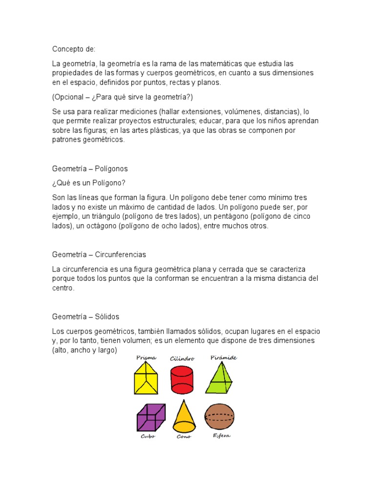 Introducción a los conceptos básicos de la geometría, las matemáticas y la estadística | PDF ...