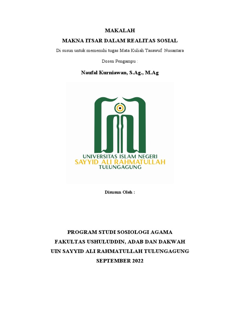 Itsar Makalah Baru | PDF | Sains & Matematika | Agama & Spiritualitas