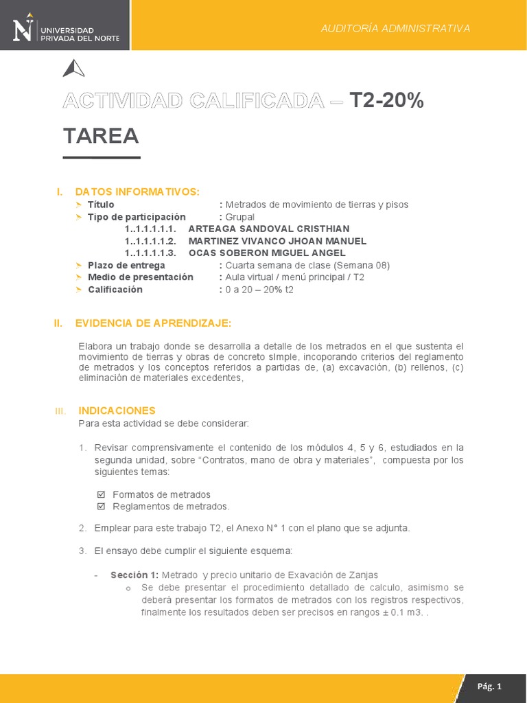 t2 Word Metrados Ocas Soberon Miguel Angel | PDF