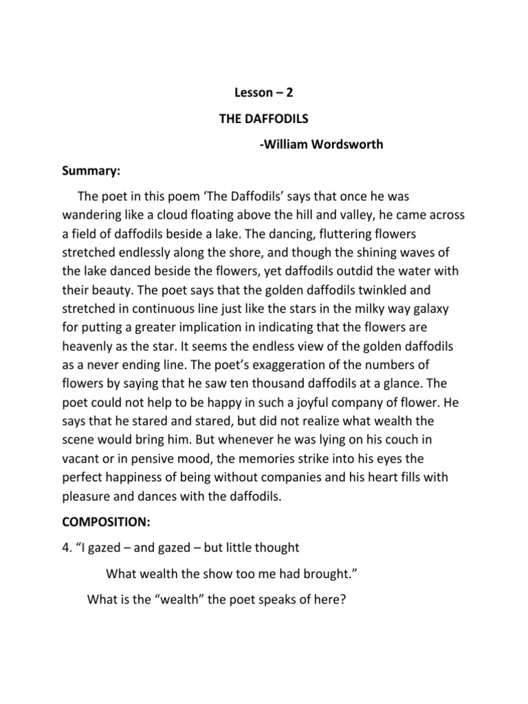 Lesson-2 Daffodils | PDF