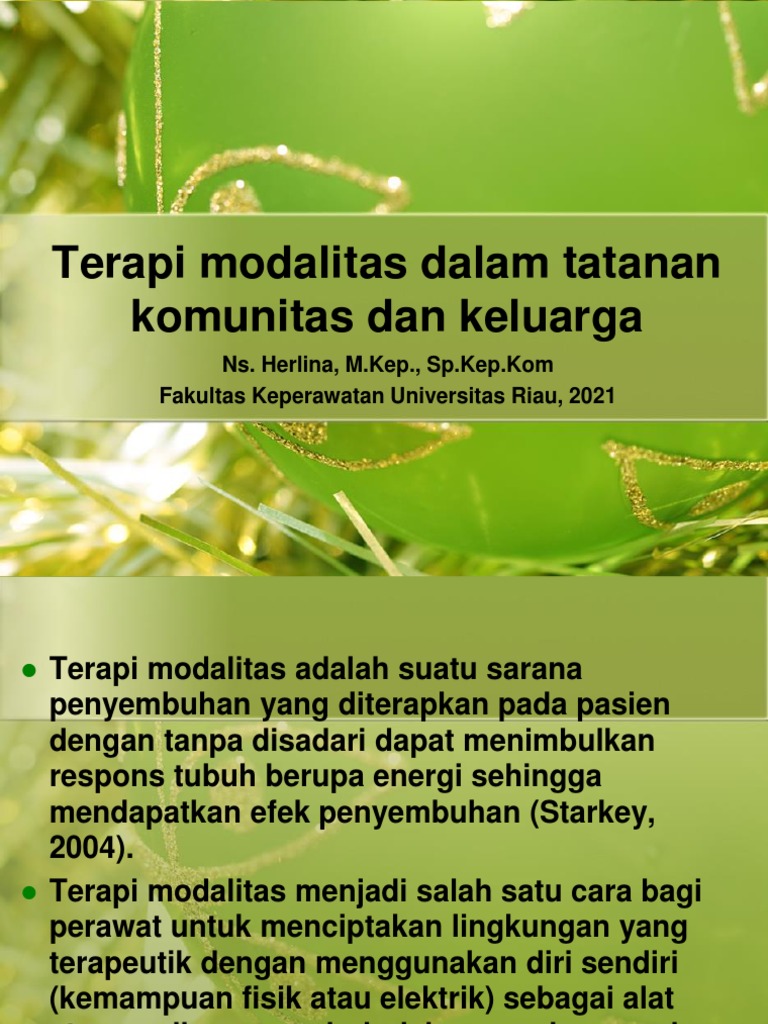 Terapi Modalitas Komunitas & Keluarga | PDF | Kesehatan Holistik