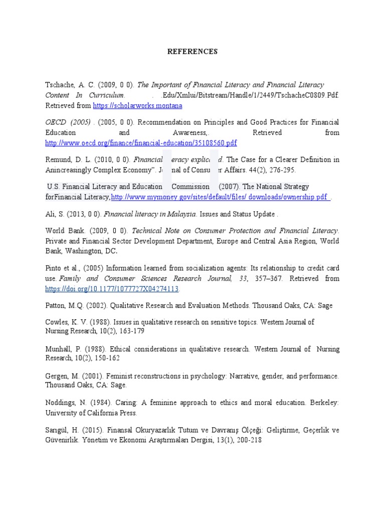 Financial Literacy References (Practical Research) | PDF | Financial ...