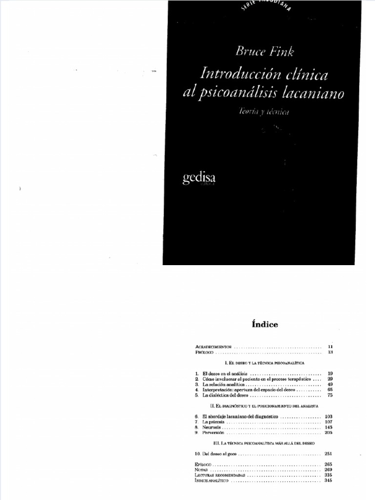 Vdocuments - MX Bruce Fink Introduccion Clinica Al Psicoanalisis Lacaniano | PDF | Jacques Lacan ...