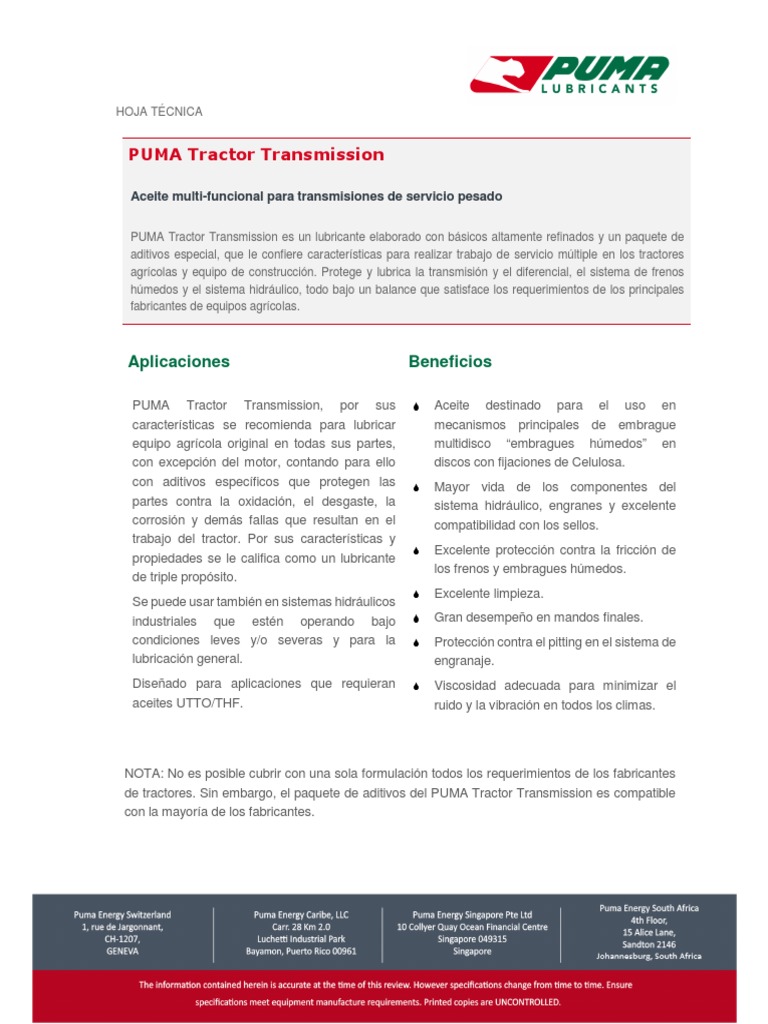 PUMA Tractor Transmission | PDF | Lubricante | Embrague