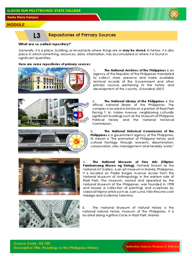 Repositories of Primary Sources: What Are So Called Repository? | PDF