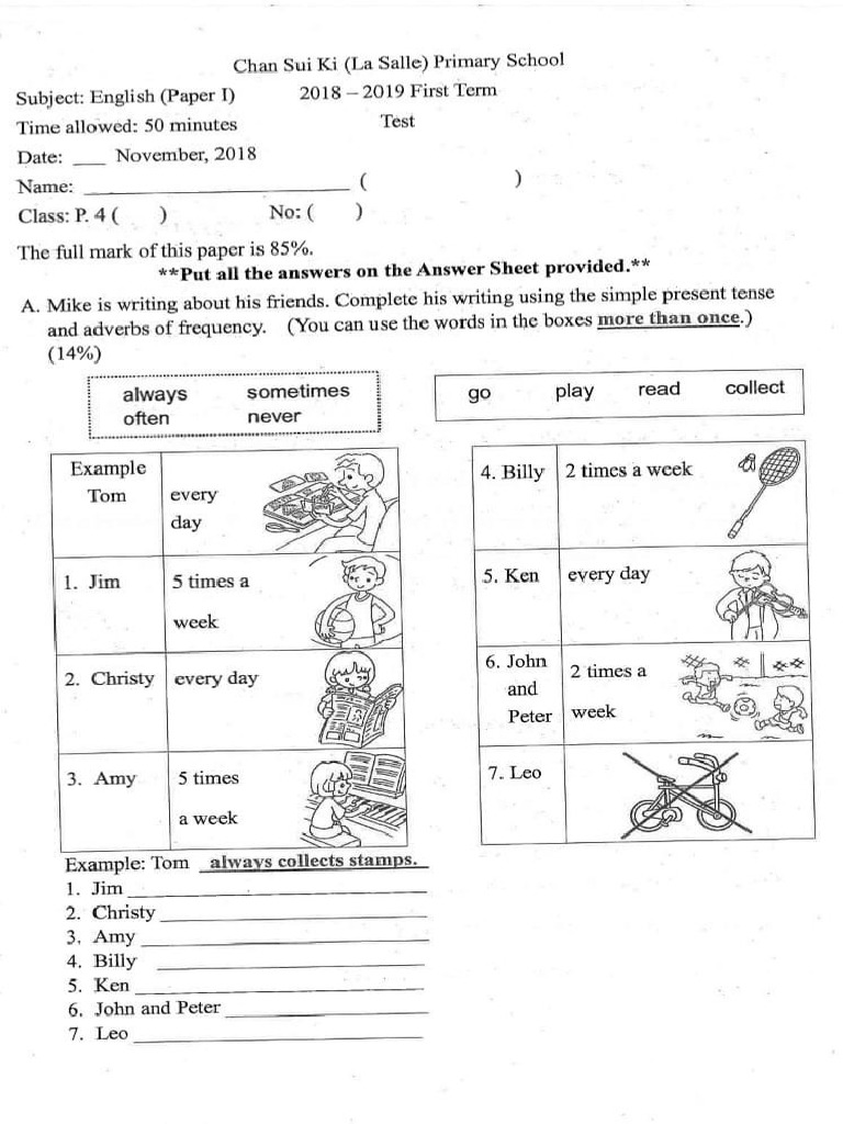 p4 ENG EXAM PAPER | PDF