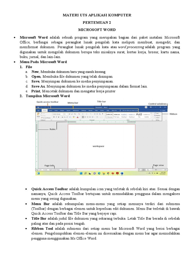 Materi Uts Aplikasi Komputer | PDF