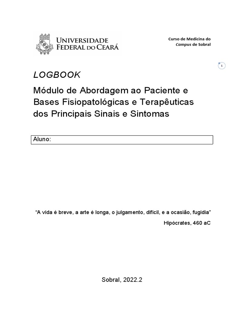 Logbook - Semiologia - Módulo 1 | PDF | Ciências da Saúde | Medicina ...