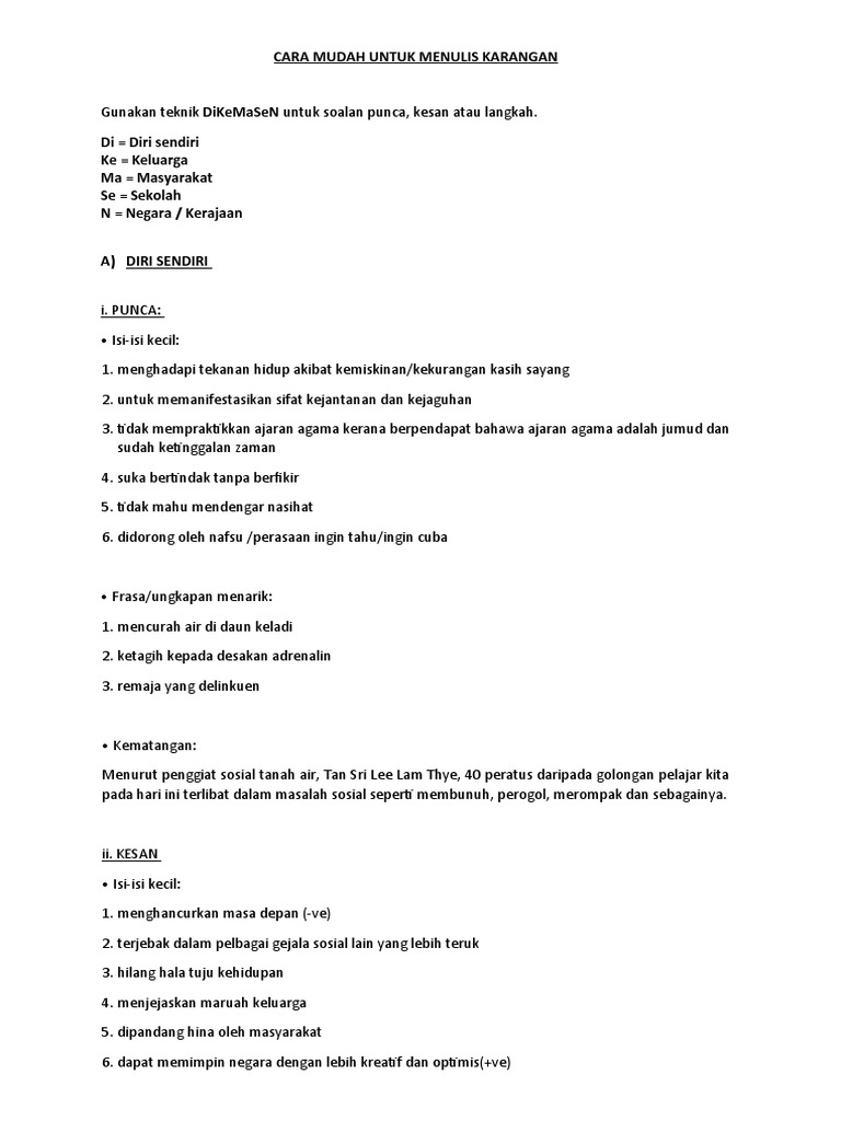 Formula Karangan | PDF | Karier & Perkembangan