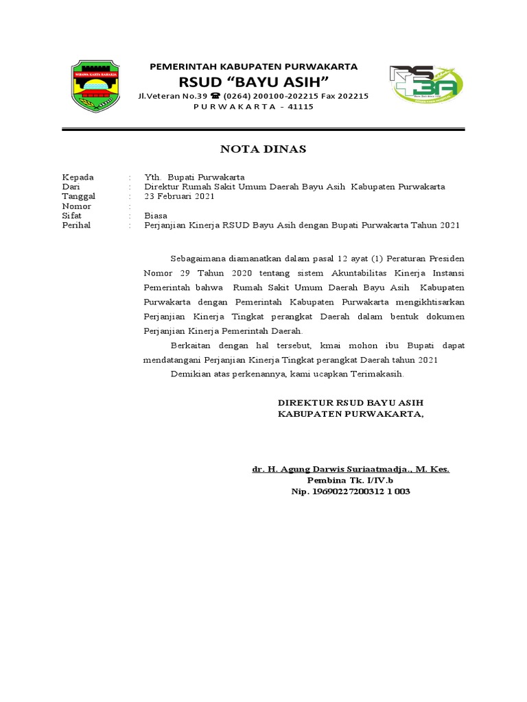 Surat Dan Nodin Untuk Bupati | PDF