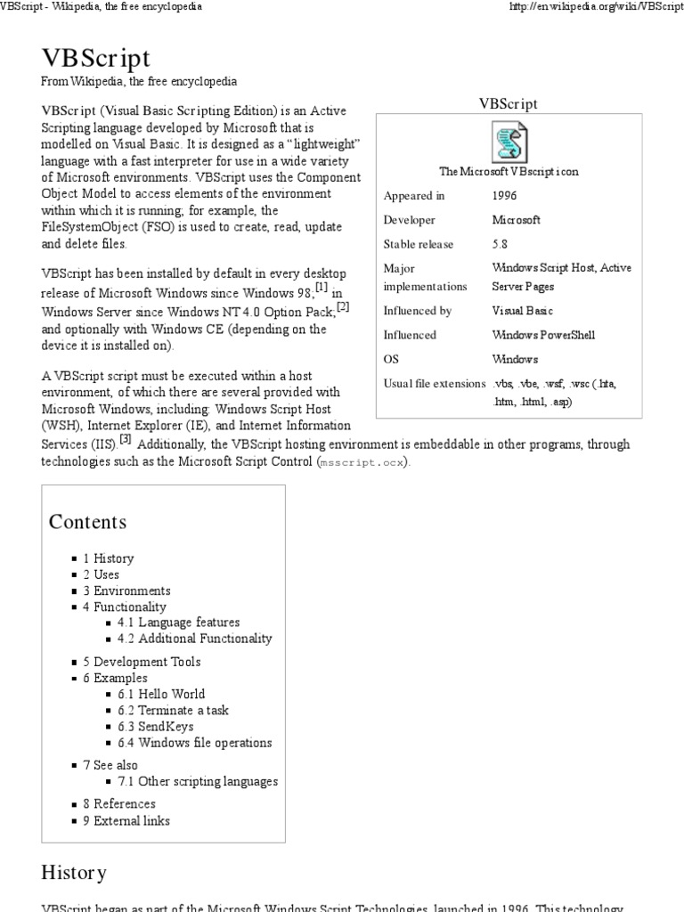 Vbscript Pdf Areas Of Computer Science Software Engineering