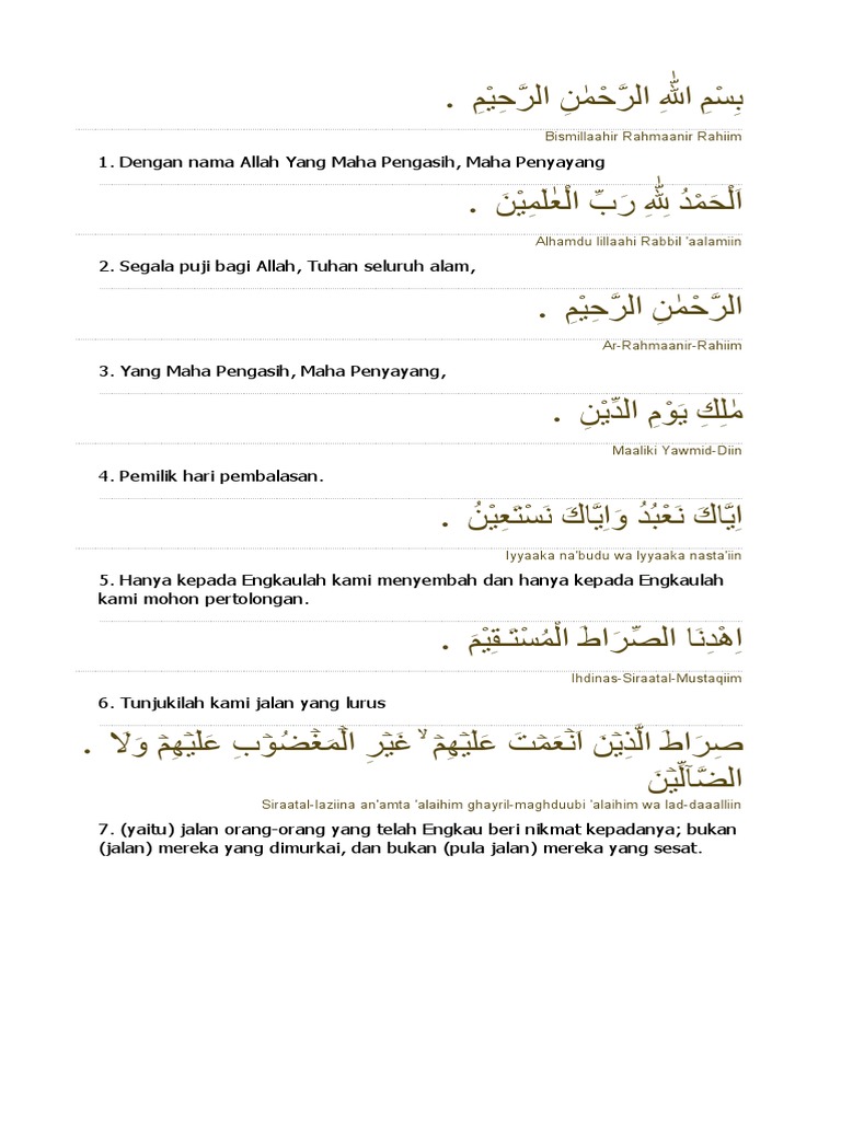 Surat Al-Fatihah | PDF