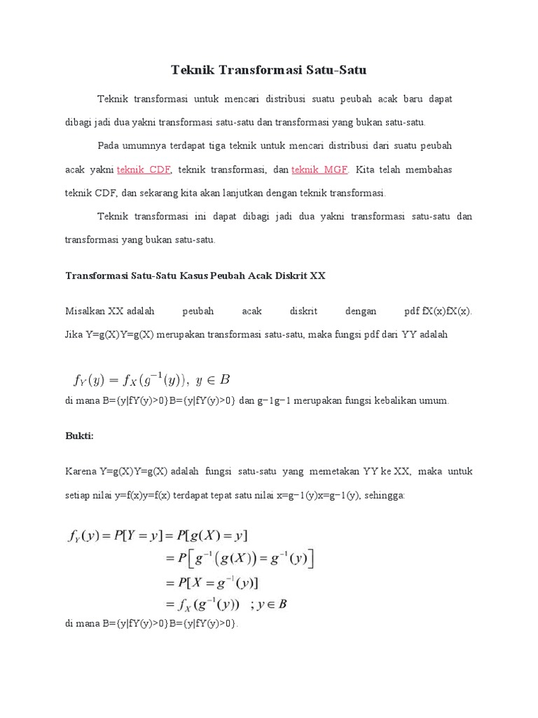 Teknik Transformasi Satu | PDF