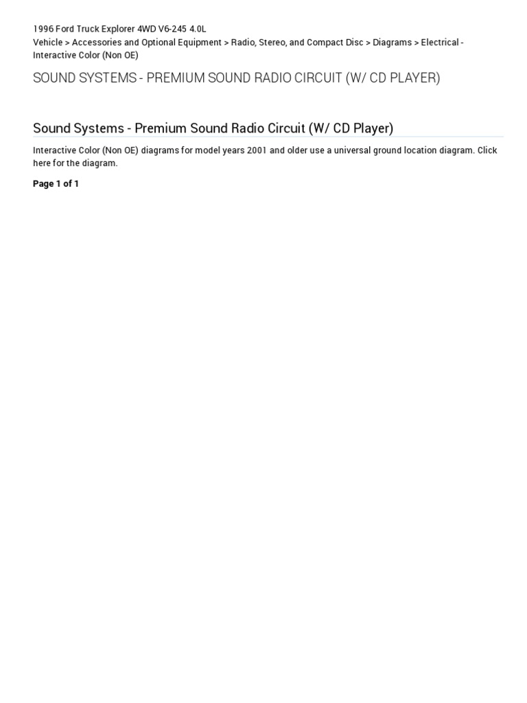 Sound Systems - Premium Sound Radio Circuit (W CD Player) (Radio Stereo ...