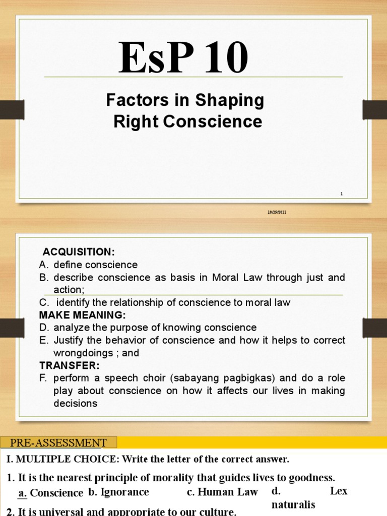 II. Factors in Shaping Right Conscience | Download Free PDF ...
