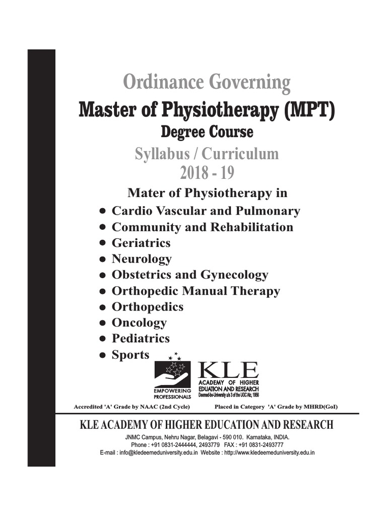 MPT Syllabus 2018 | PDF | Physical Therapy | Thesis