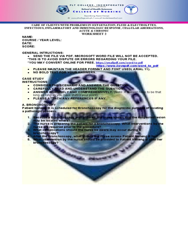 Worksheet 2 Respiratory | PDF | Science & Mathematics