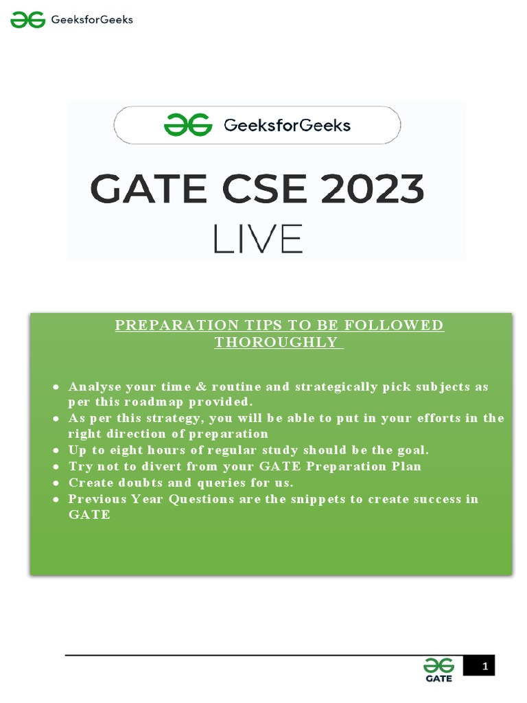 Gate 2023 Roadmap | PDF | Parsing | Scheduling (Computing)