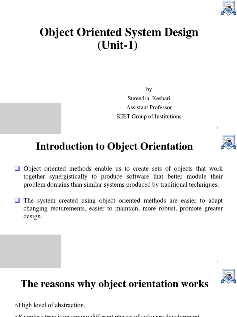 Unit 1 Lecture Ppt Notes Pdf Object Oriented Programming Class Computer Programming 4396