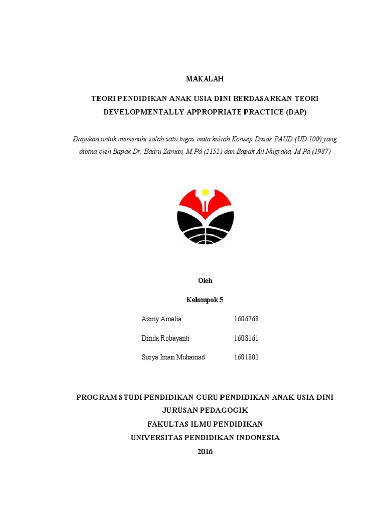 Teori Dap Dalam Pendidikan Anak Pdf Karier Perkembangan