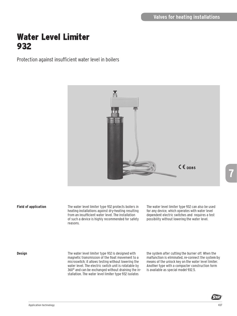 Water Level Limiter 932 | PDF | Switch | Water