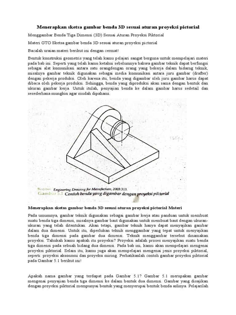 GB Tek Menerapkan Sketsa Gambar Benda 3D Sesuai Aturan Proyeksi ...