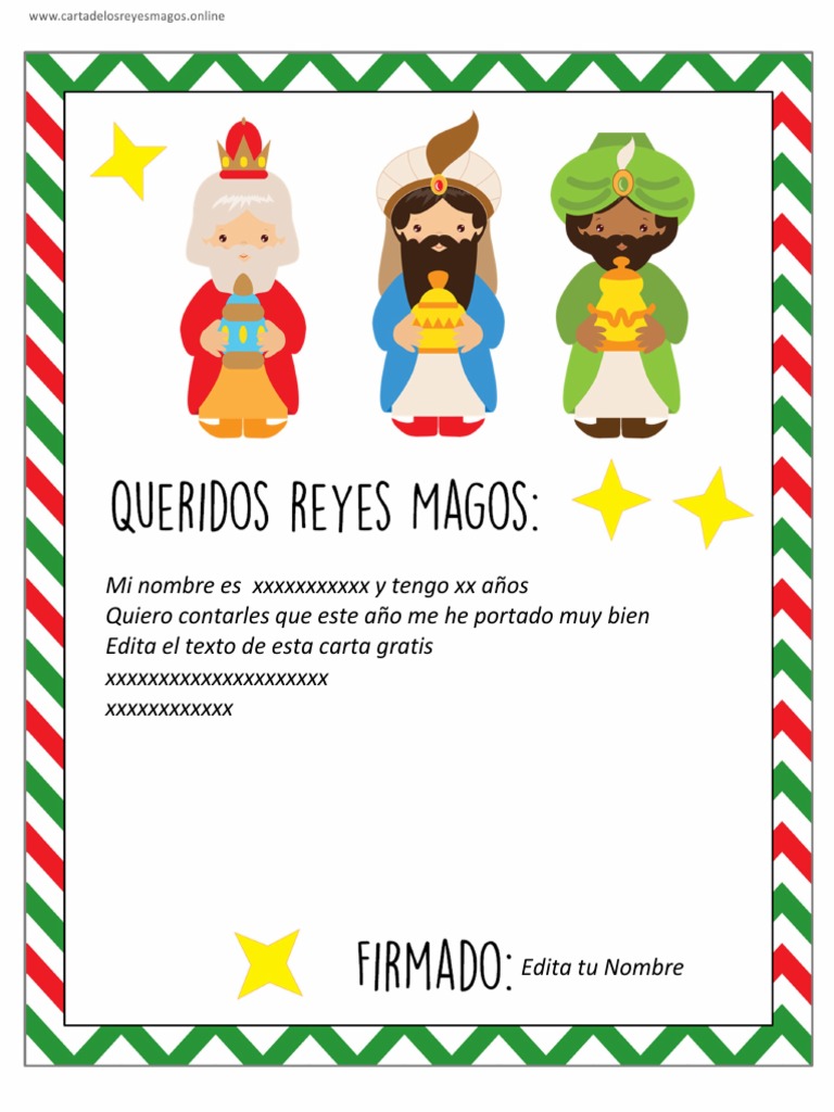 Carta de Los Reyes Magos Editable 2 | PDF