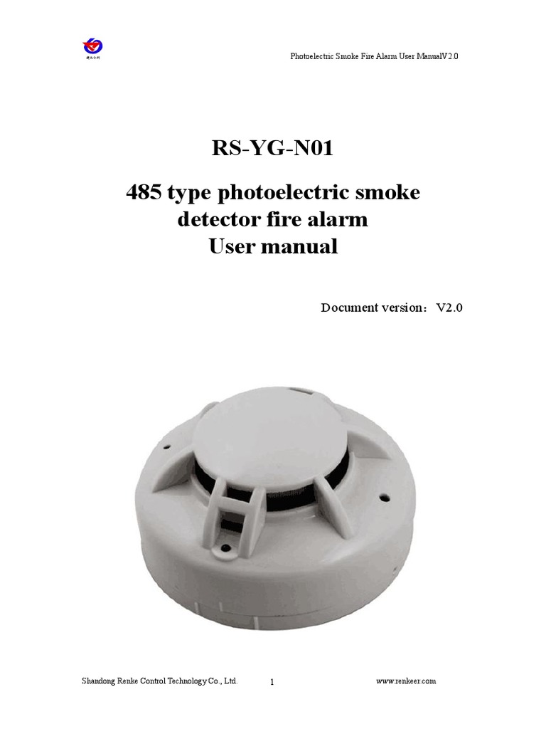 485 Type Photo-Electricity Smoke Fire Detector Alarm Instructions | PDF ...