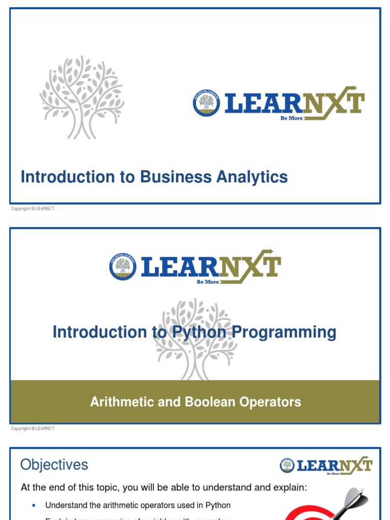 Python Arithmetic And Boolean Operators Pdf Boolean Data Type Data Type