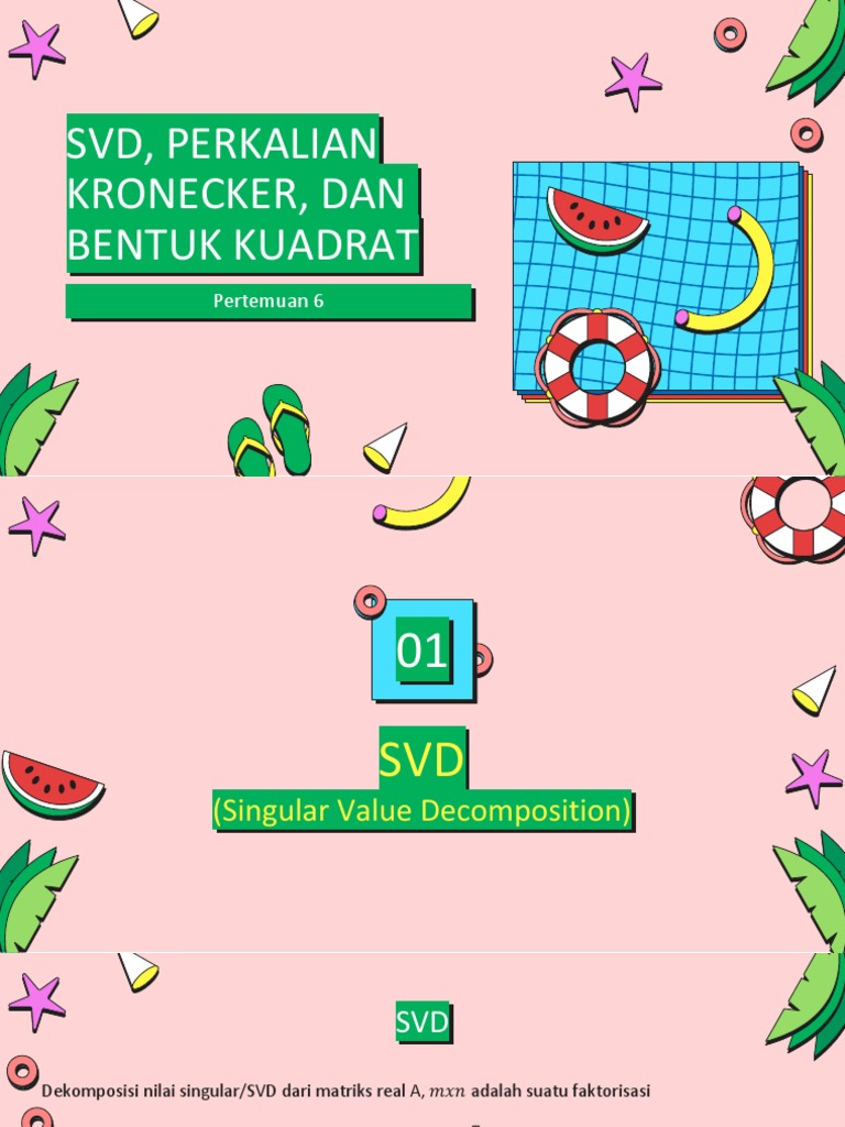 M6 - SVD, Perkalian Kronecker, Bentuk Kuadrat | PDF